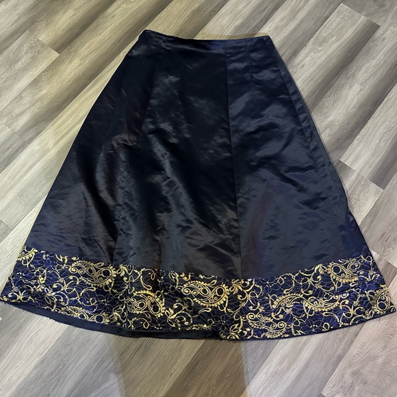 POLY USA by Neblon | Skirts | Poly Usa Rich Fancy Navy Blue Gold Formal ...